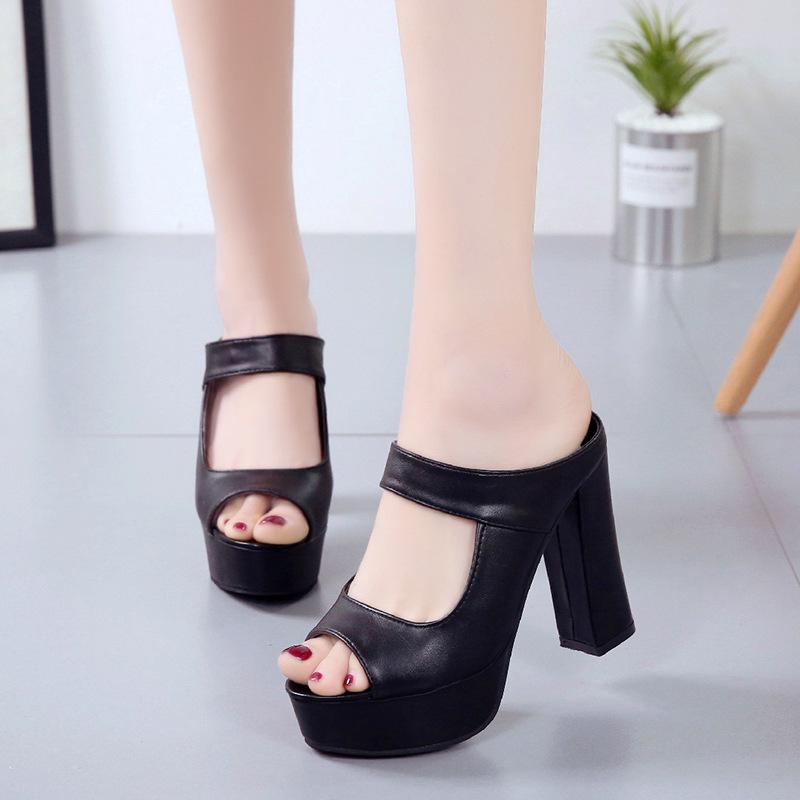 Satın alın Thick And Comfortable High-Heeled Slippers With Thick ...
