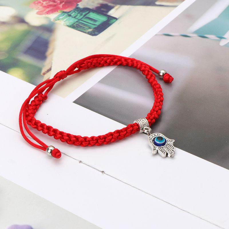 Buy Lucky Kabbalah Red String Hamsa Bracelet Handmade Fatima Hand ...