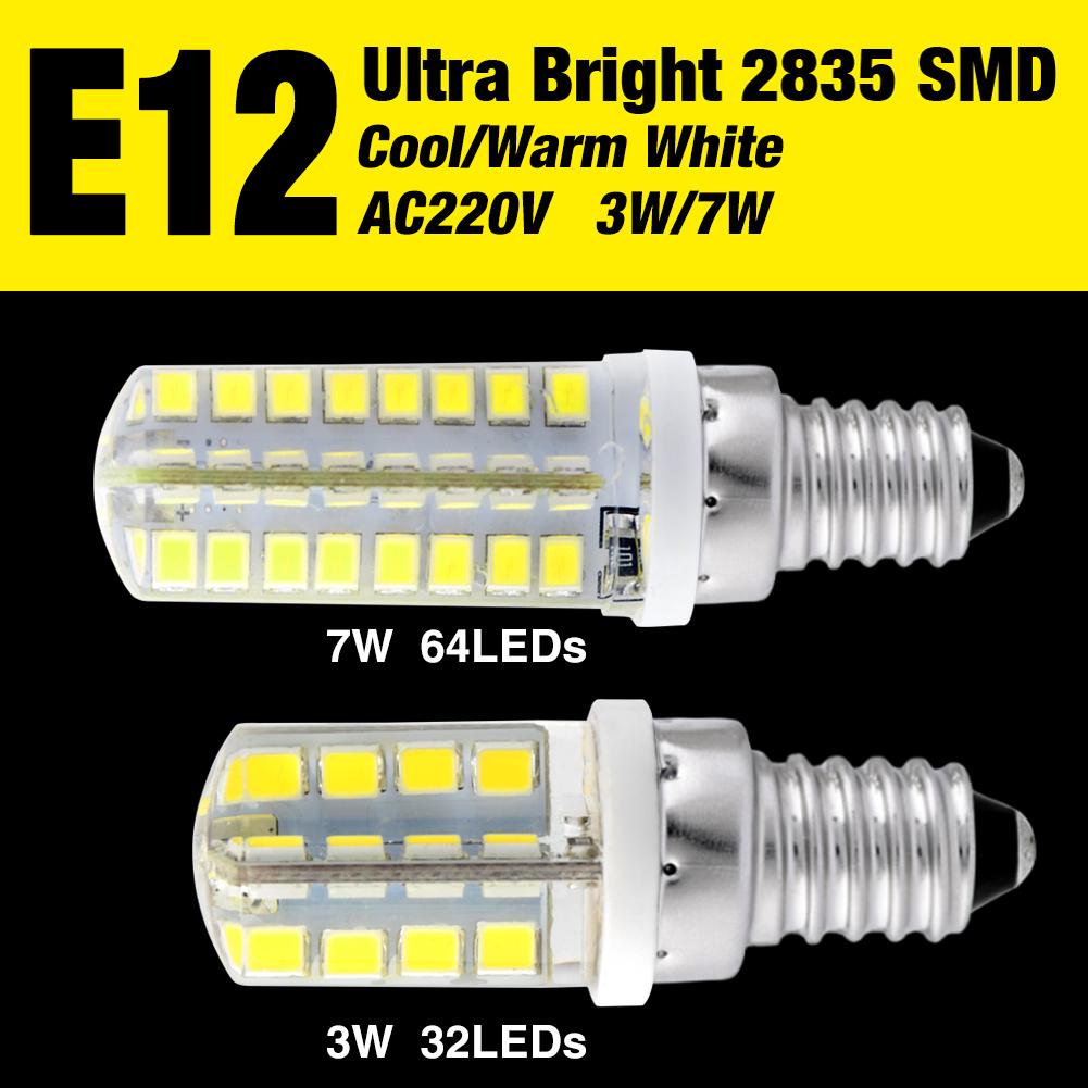 Buy 220V Highlight E12 LED Lamp 2835 SMD 3W 7W LED Corn Bulbs Light ...