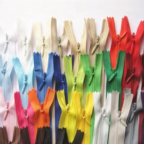 Lot of 10 Zippers 30cm Assorted Mix Colors Closed End Invisible Zippers ...