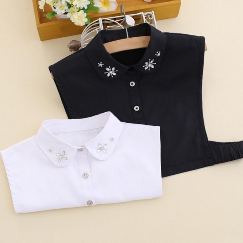 Buy Women Handmade Beading Jewelry False Collar Shiny Rhinestone Floral ...