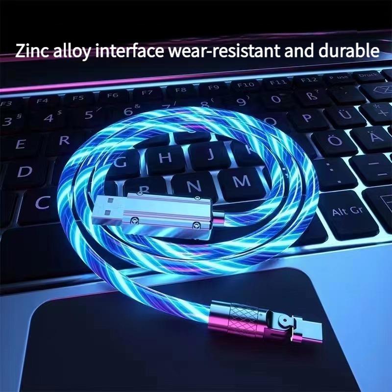 Cheap 120W Fast Charging Cable USB Cord LED Light USB C Streamer Light ...