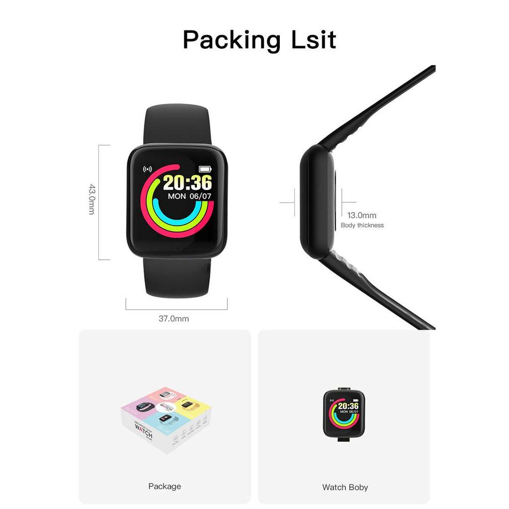 💰Köp billigt online D20 Macaron Colors Smart Watch 1.44 Inch Updated ...