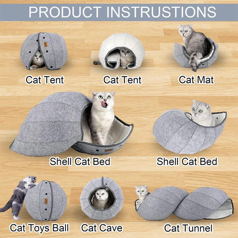 Buy Pet Tunnel Bed Hideouts Multi-function Portable Foldable Breathable ...