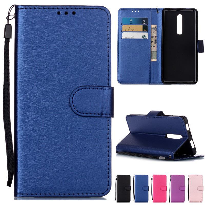 Solid Color PU Leather Case For Xiaomi RedMi Note 7 Wallet Card Phone ...