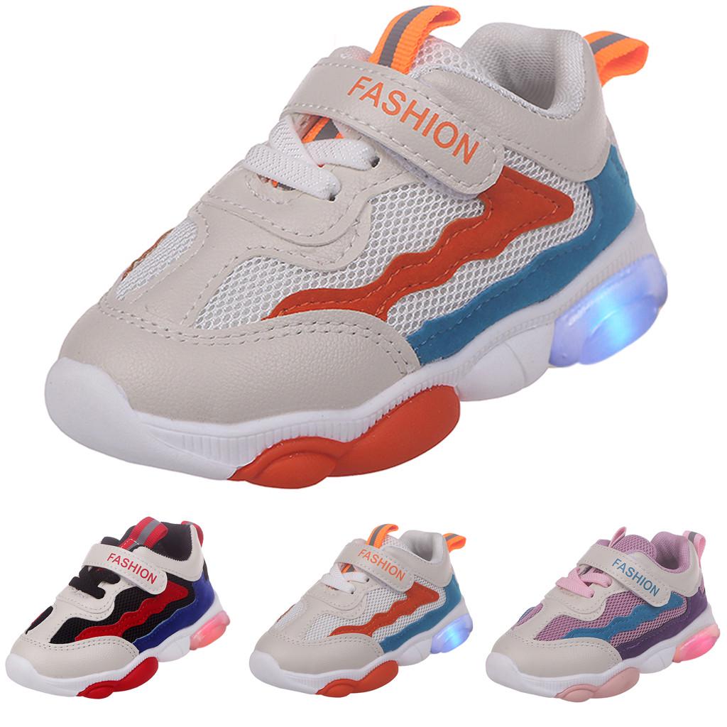 Buy LED Luminous Breathable Mesh Casual Baby Shoes Sneakers Children ...