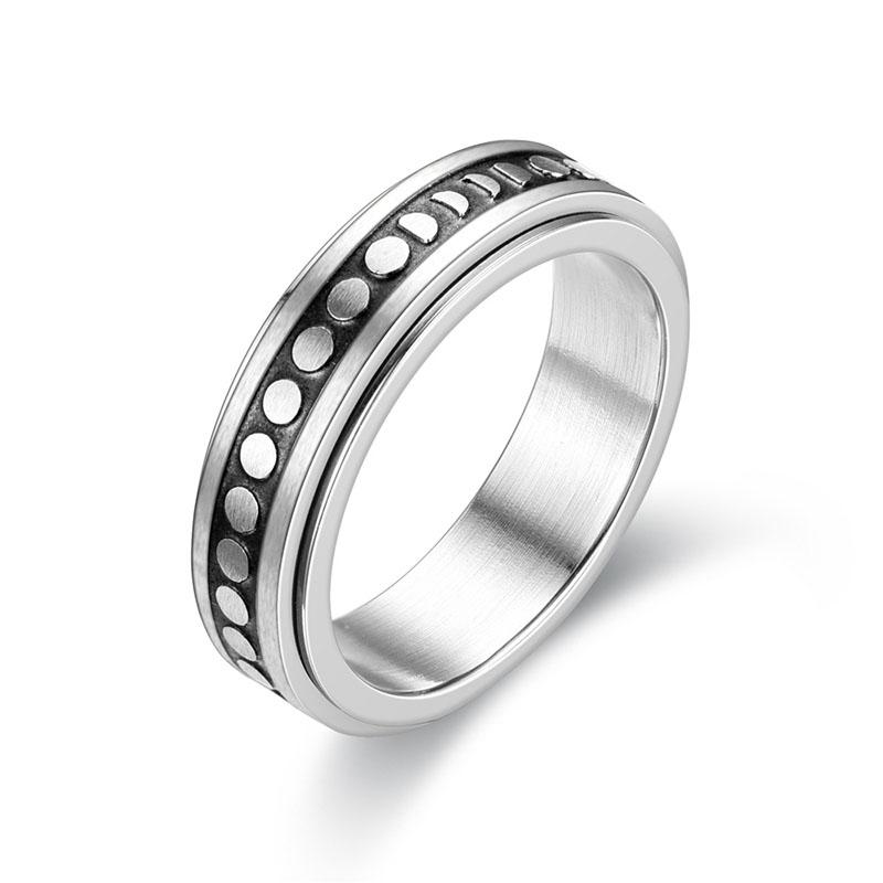 Cheap Rotatable Ring For Women Men Double Layer Spin Ring Silver Color ...