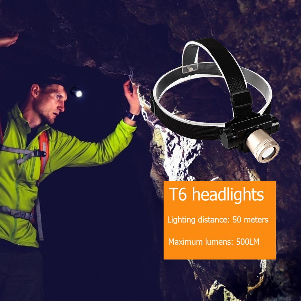 Buy T6 LED Headlight Telescope Zoomable Rechargeable Headlamp Torch w ...