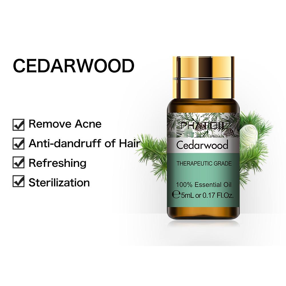 Buy PHATOIL 5ML Cedarwood Pure Plant Extract Essential Oil With Dropper ...