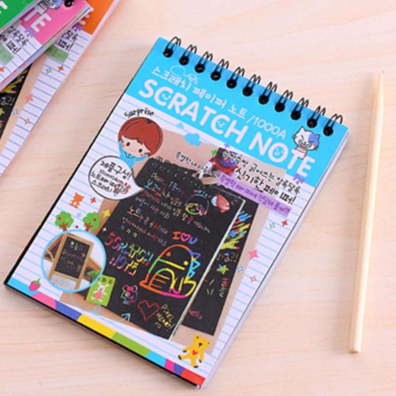 Buy 1X Rainbow Scratch Pad Art Book Drawing Children Kids Painting ...