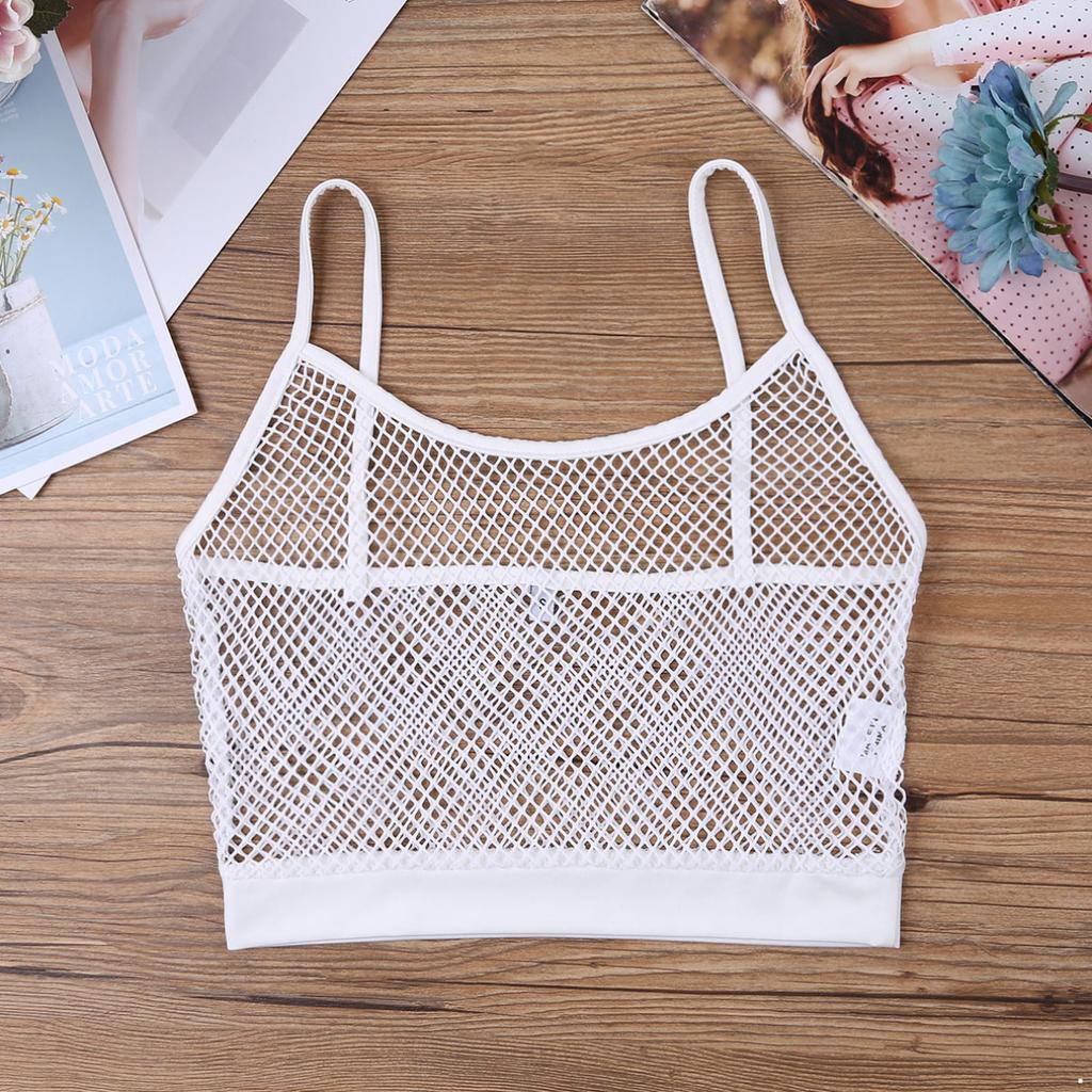 Kaufe Damen Durchsichtige Mesh Weste Crop Tops Fishnet See Through Tank ...