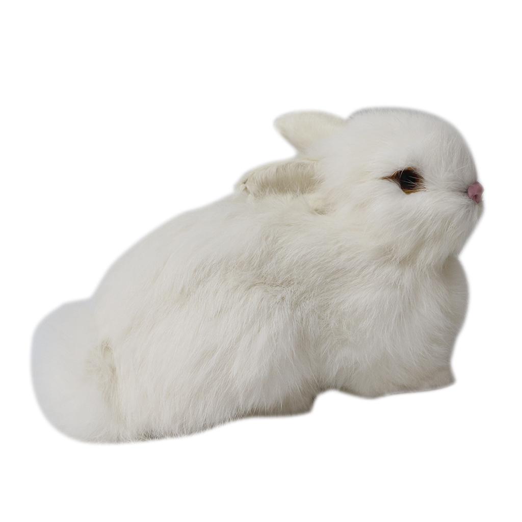 Buy Realistic Plush Rabbits 22cm Bunny Simulation Model Present Lawn ...