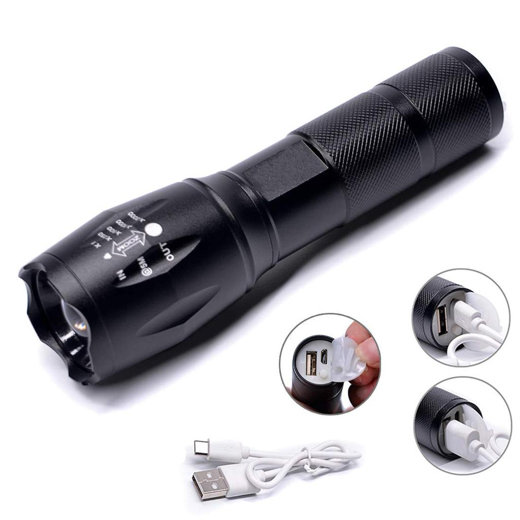 Buy USB Rechargeable Portable 1000 Lumens Tactical LED Flashlight with ...