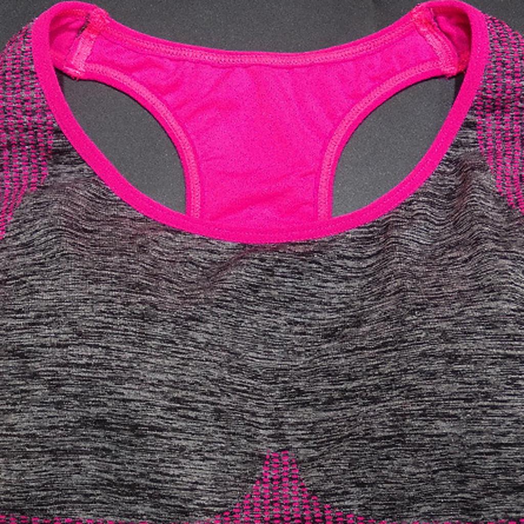 Buy Women Seamless Sports Bra High Impact Pocket Yoga Bra Zero-binding ...