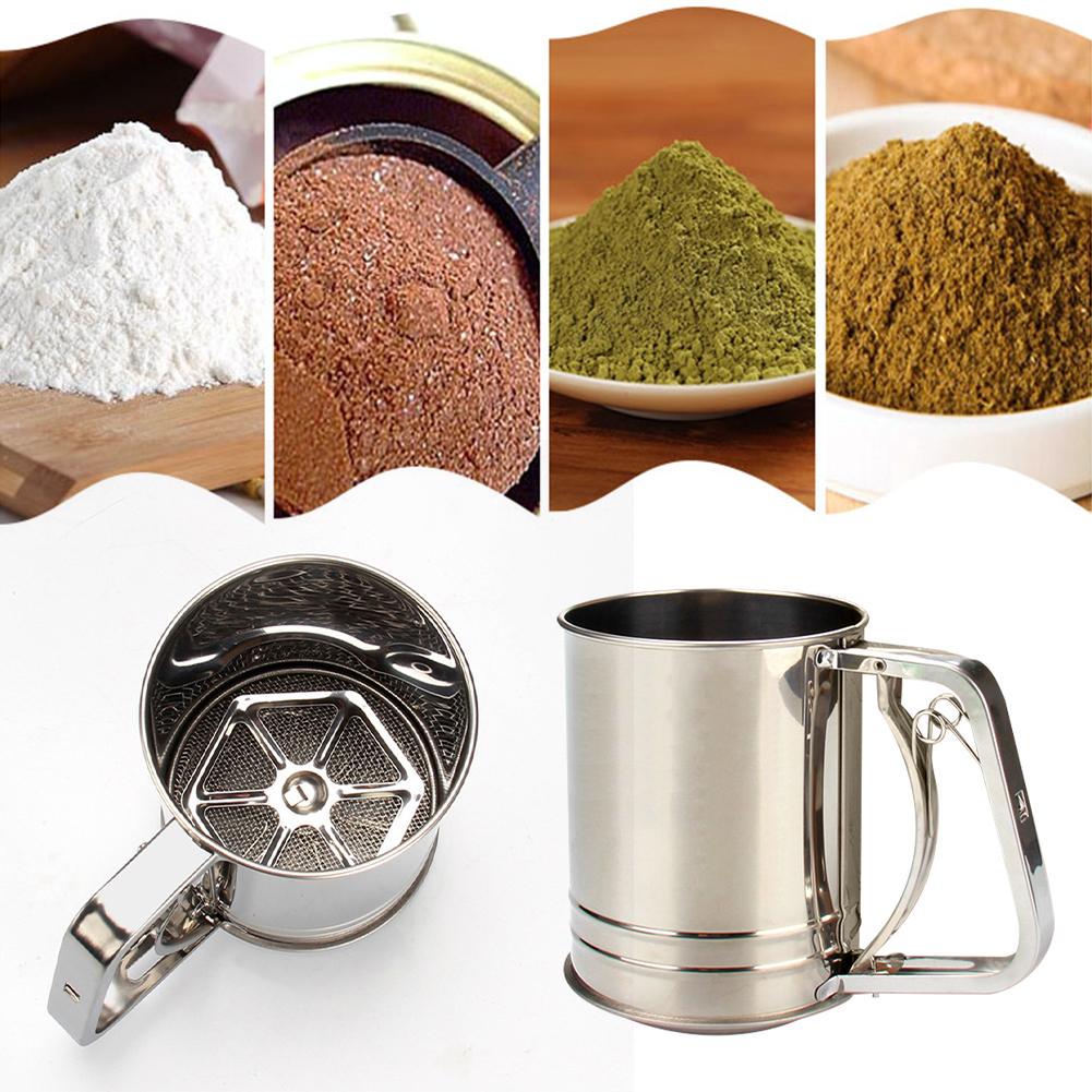 Buy Stainless Steel Hand-Held Shaker Sieve Cup Flour Sifter Baking ...