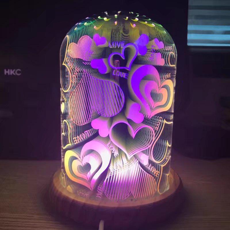 3D Magic Light Glass Cover Creative Colorful LED Atmosphere Bedroom ...