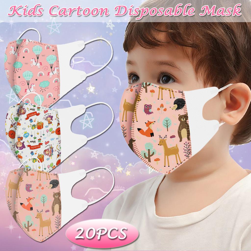 Buy Kids Children's Baby Disposable Face Mask Cartoon 3Ply Ear Loop ...