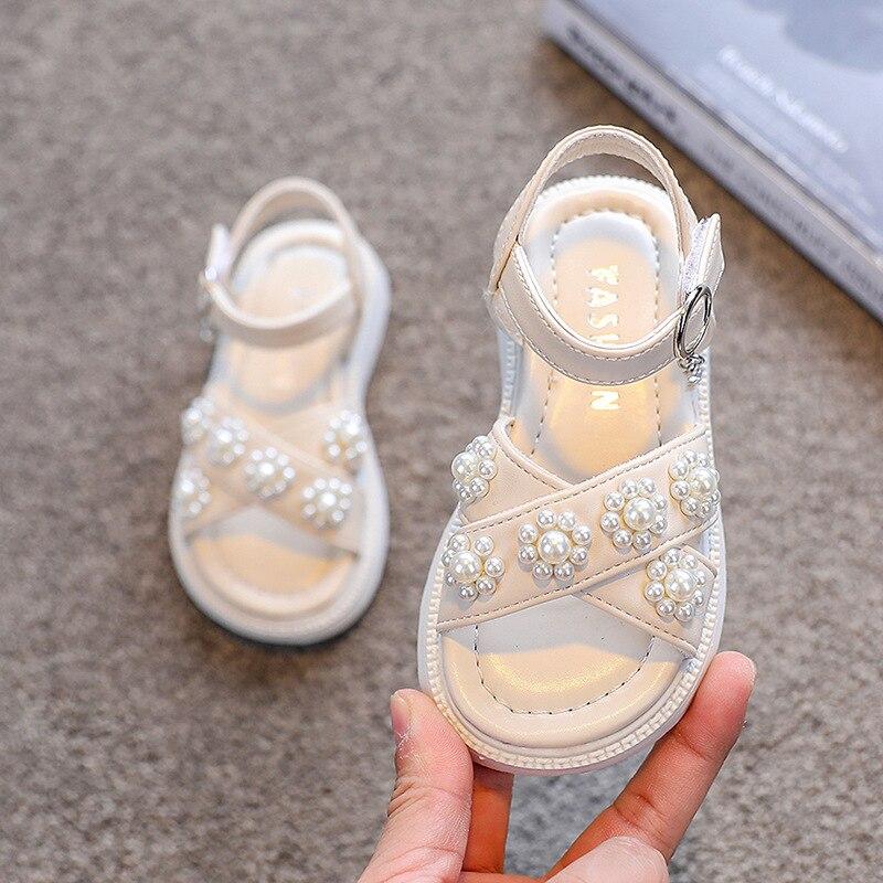 Buy Children Sandals Summer Girls Korean Style Kids Fashion Versatile Pearls Cute Princess Hook ...