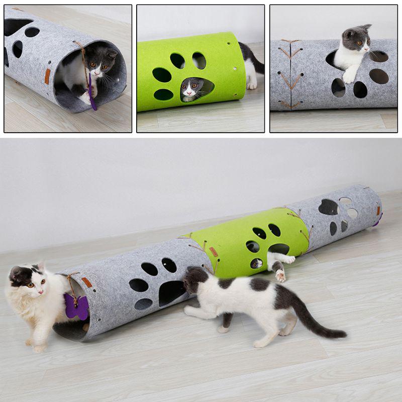 Buy DIY Cat Spliced Tunnel Toy Stitching Folding Mat Cats Play Channel ...