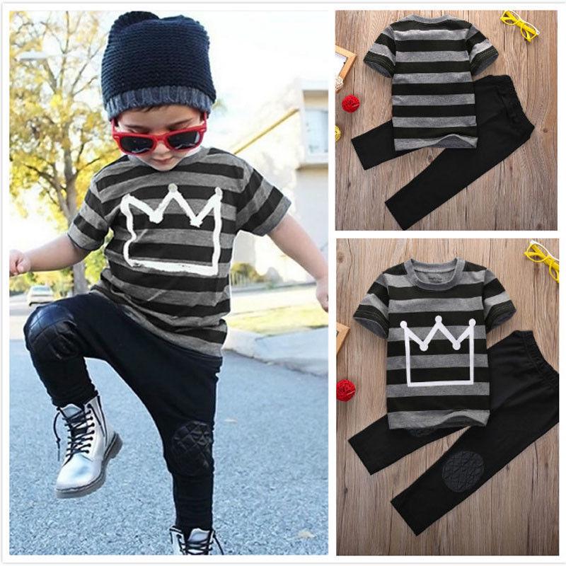 Buy 2PCS Toddler Kids Baby Boys Outfit T-shirt Tops+Long Pants Clothes Sets 2-7T at affordable ...