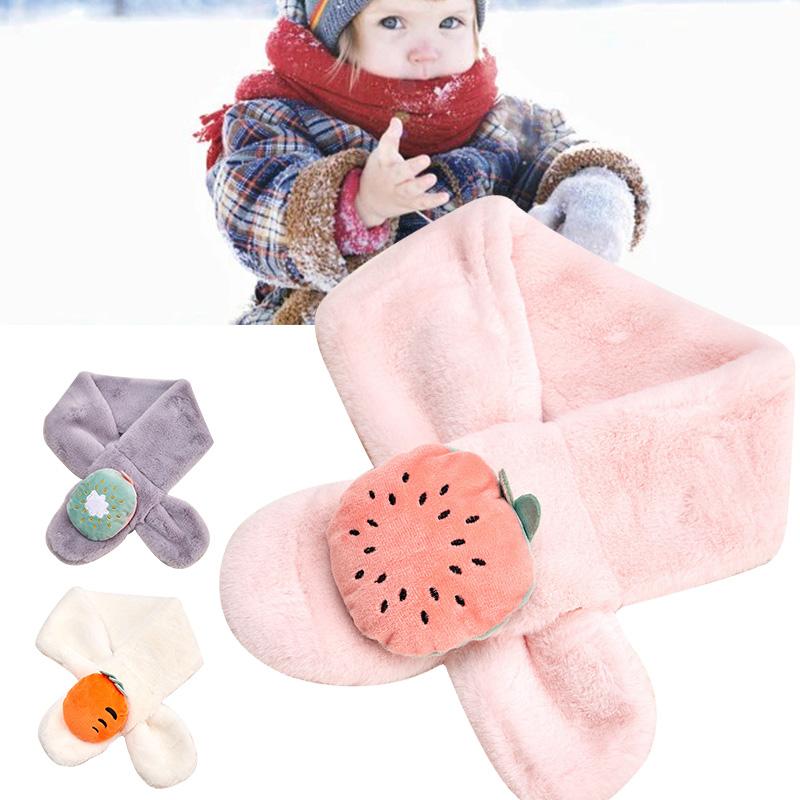 Buy Baby Girls Coral Velvet Scarf Toddler Kids Cute Muffler Artificial ...
