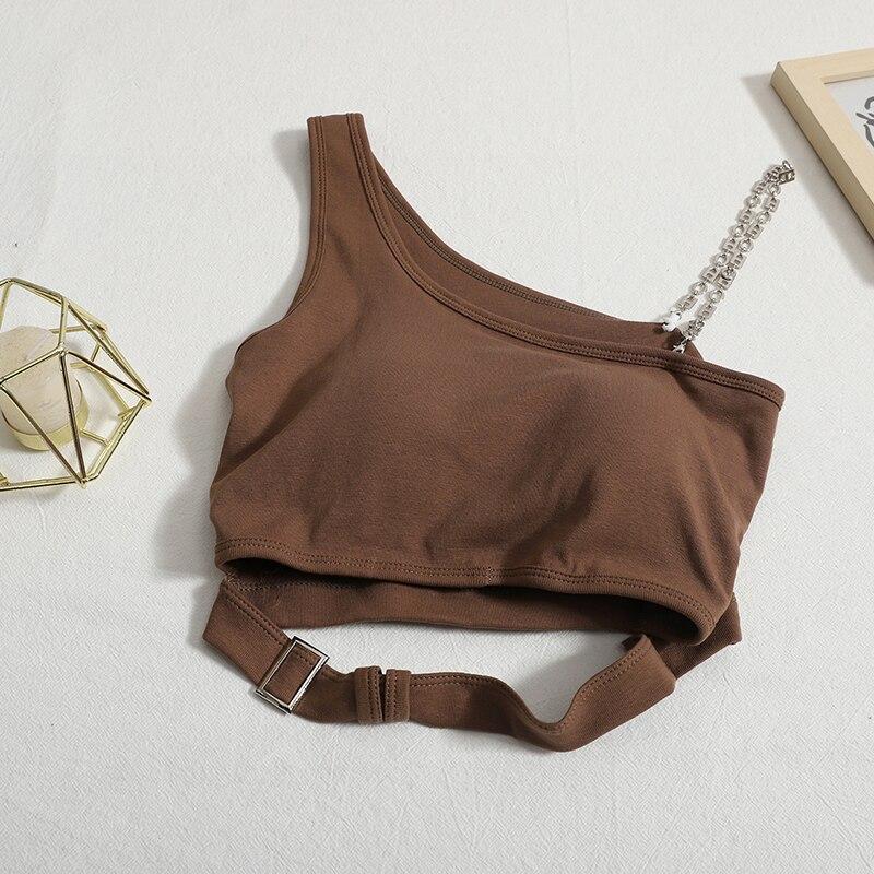 Cheap ITOOLIN Y2K Women Chain Shoulder Strap Tank Tops With Bra Pad ...