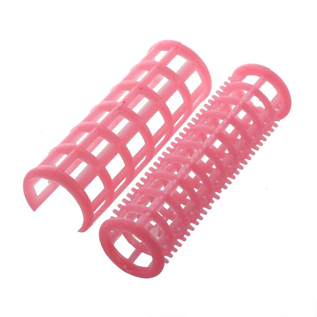 Buy 12 Pcs Pink Plastic DIY Hair Styling Roller Curlers Clips at ...