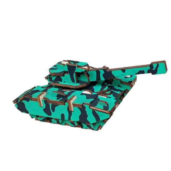 Buy 1pc Puzzle Box-packed Funny DIY Educational 3D Wooden Tankette Toy ...