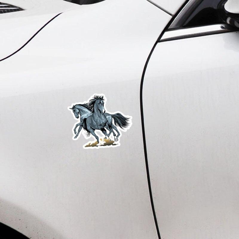 Buy Dazzle Cool Double Horse Galloping Animal Car Sticker PVC Body ...