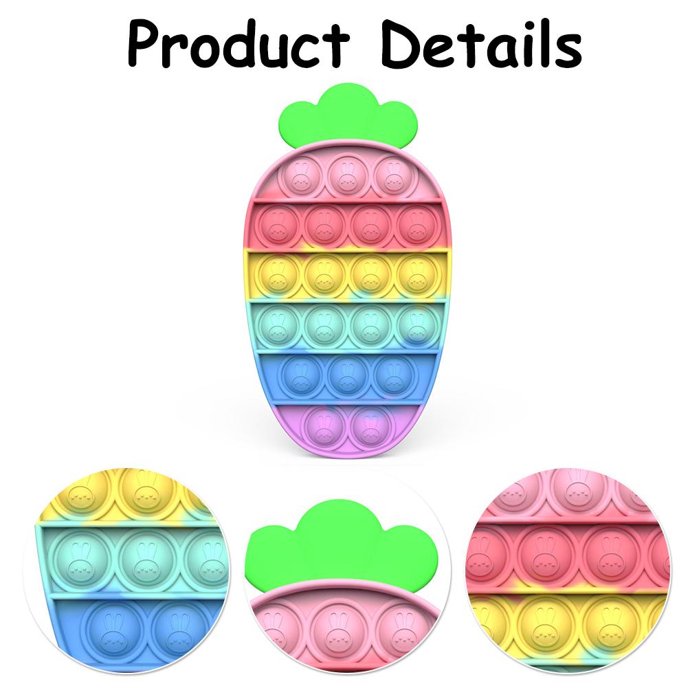 Buy Silicone Carrot Push Bubble Anti-stress Autism Relaxing Fidget Toy ...