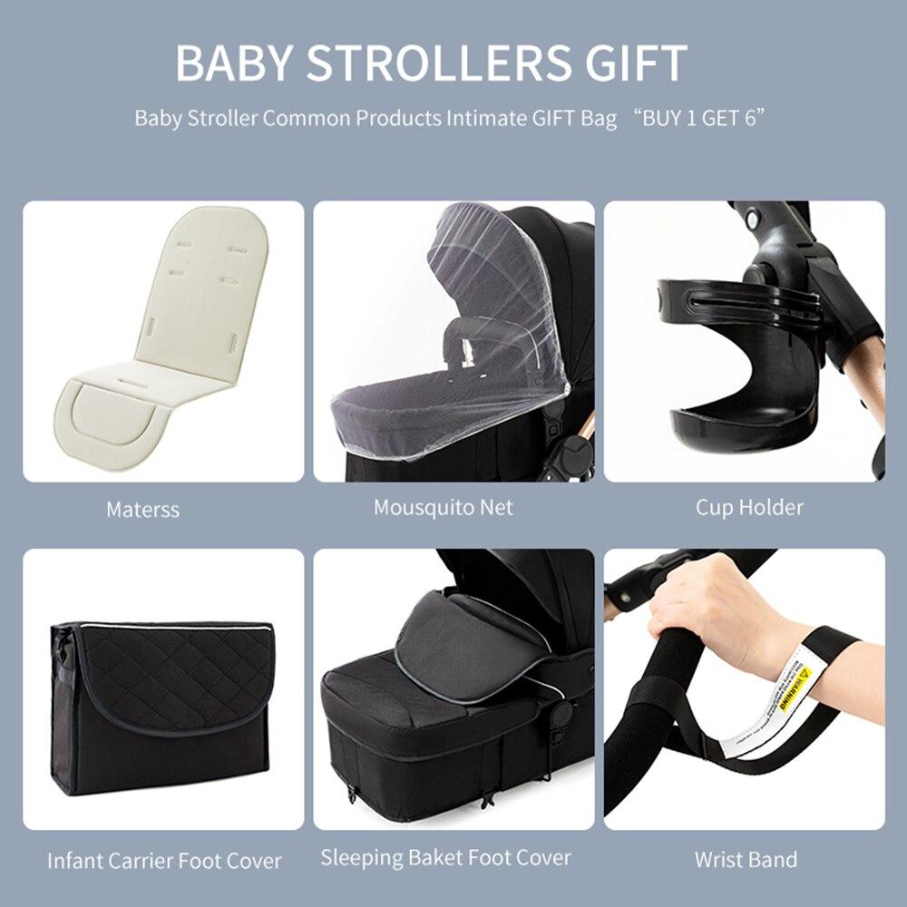 Buy Black Strolle Baby Stroller 3 In 1 Luxury Portable Baby Stroller ...