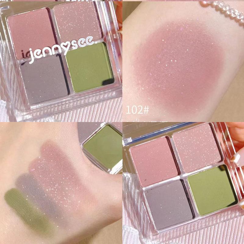 Buy Jennysee Interesting Eye Shadow Four-color Olive Green Blue Low ...