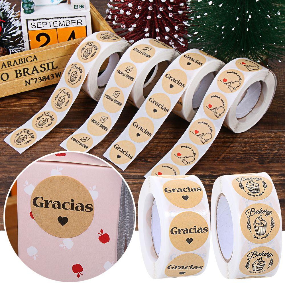Buy Seal Sticker 500PCs/Roll Baked with Love Sticker Bakery Sticker ...