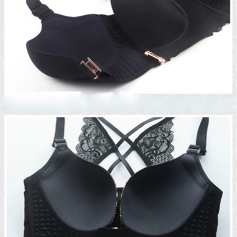 Buy Front Closure Bra Women Wireless Leopard Push Up Bralette Thin Cup ...
