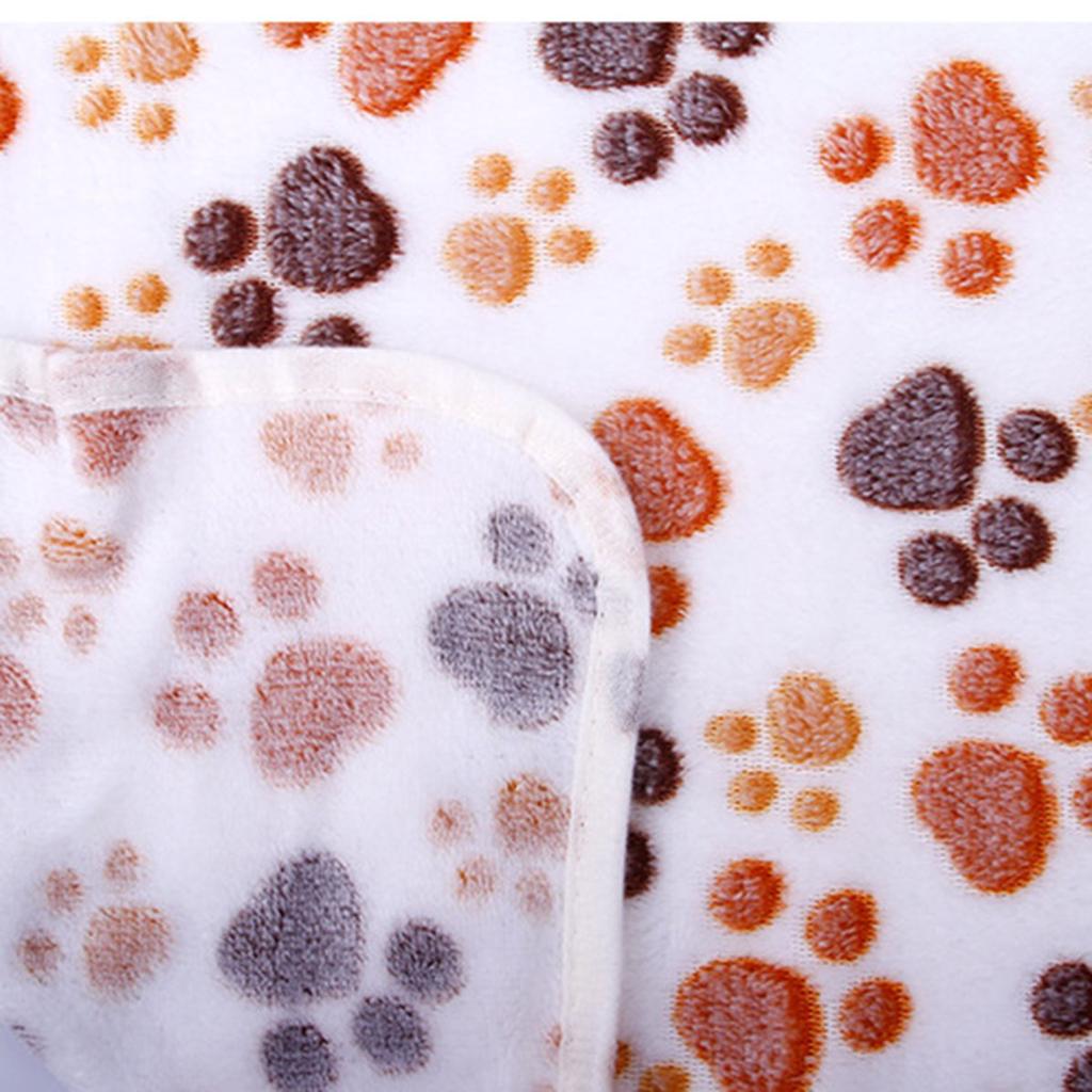 Pet Dog Blanket Cute Paw Pattern Cat Dog Mats Soft Fleece Warm Bed ...