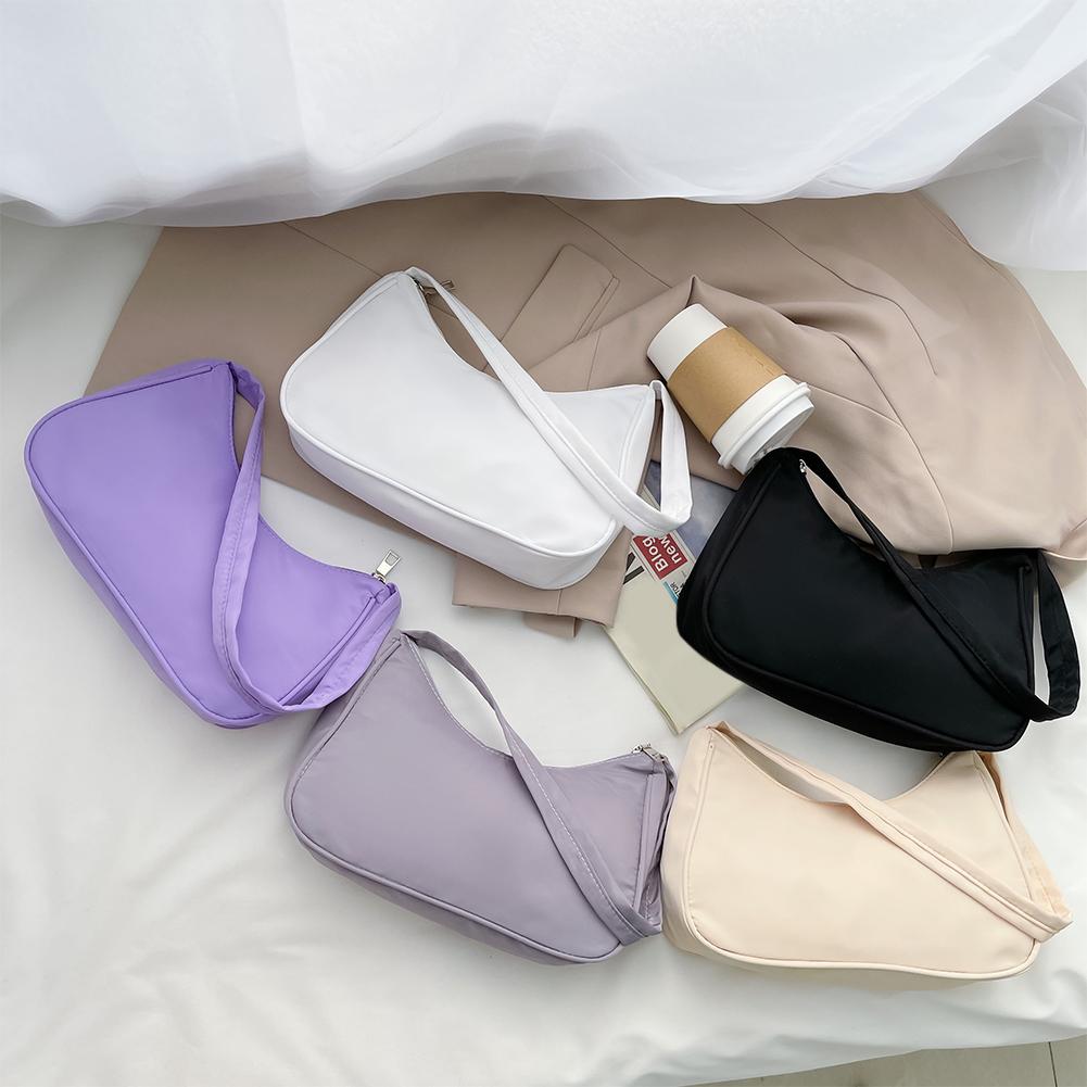 Cheap Fashion Solid Color Underarm Bag Nylon Hobos Bag Women Zipper ...