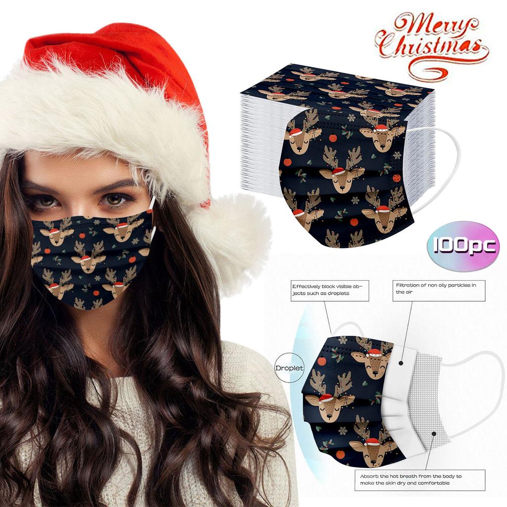 Buy Christmas Masks, Face Masks, Adult Disposable 3-Ply With Christmas ...