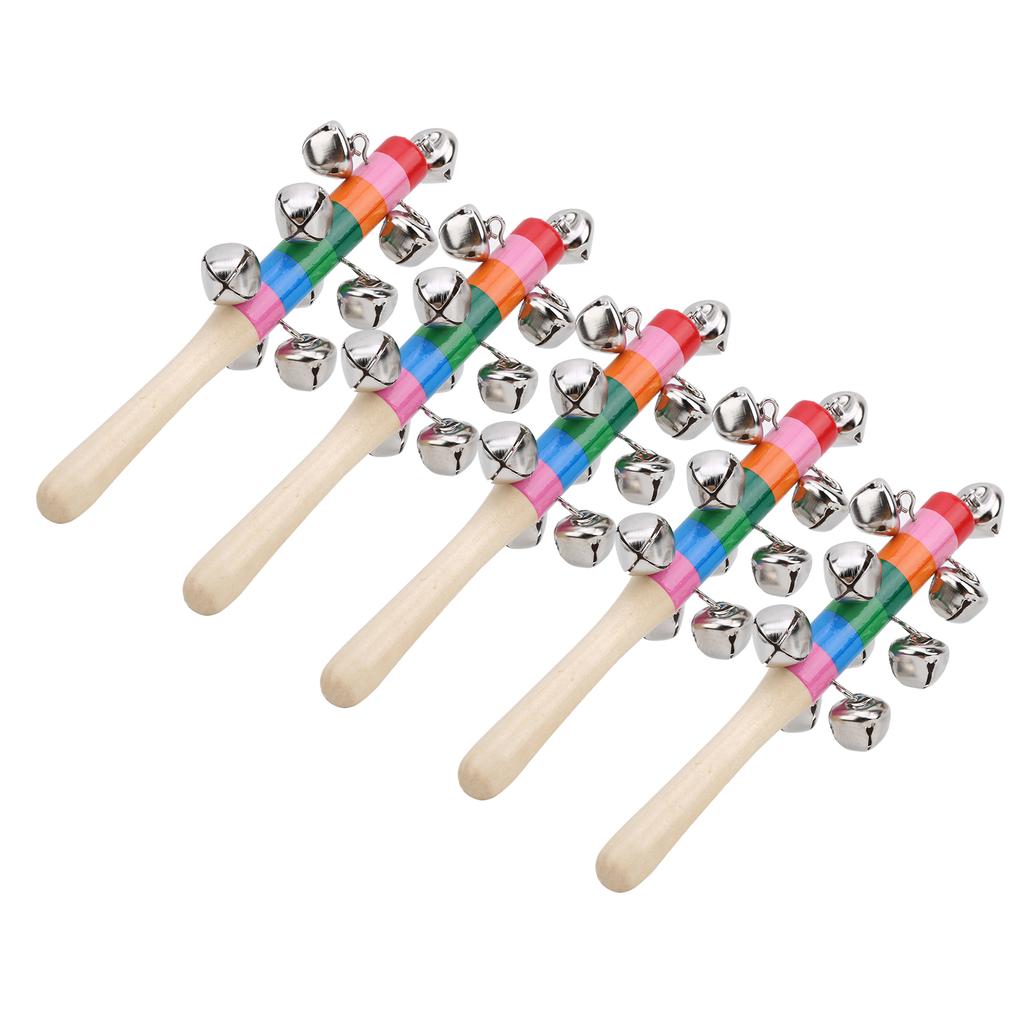 Buy 5pcs Handle Wooden Bells Colorful Percussion Instrument Infant Baby ...