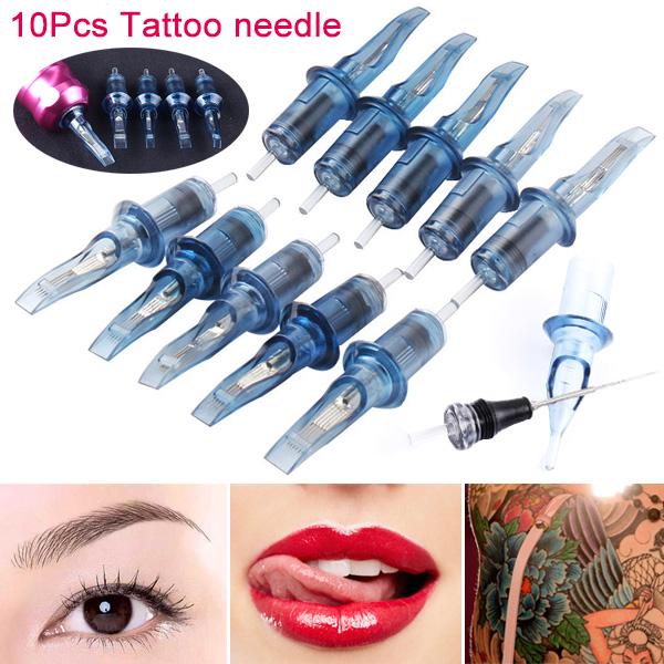 Buy 10pcs Transparent Ink Cartridge Needles Tattoo Machine Sterile ...
