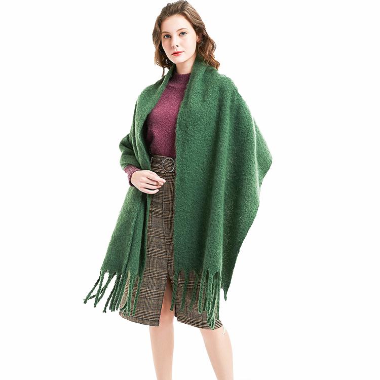 Buy Women Winter Solid Warm Long Scarf Tassels Shawl at affordable ...