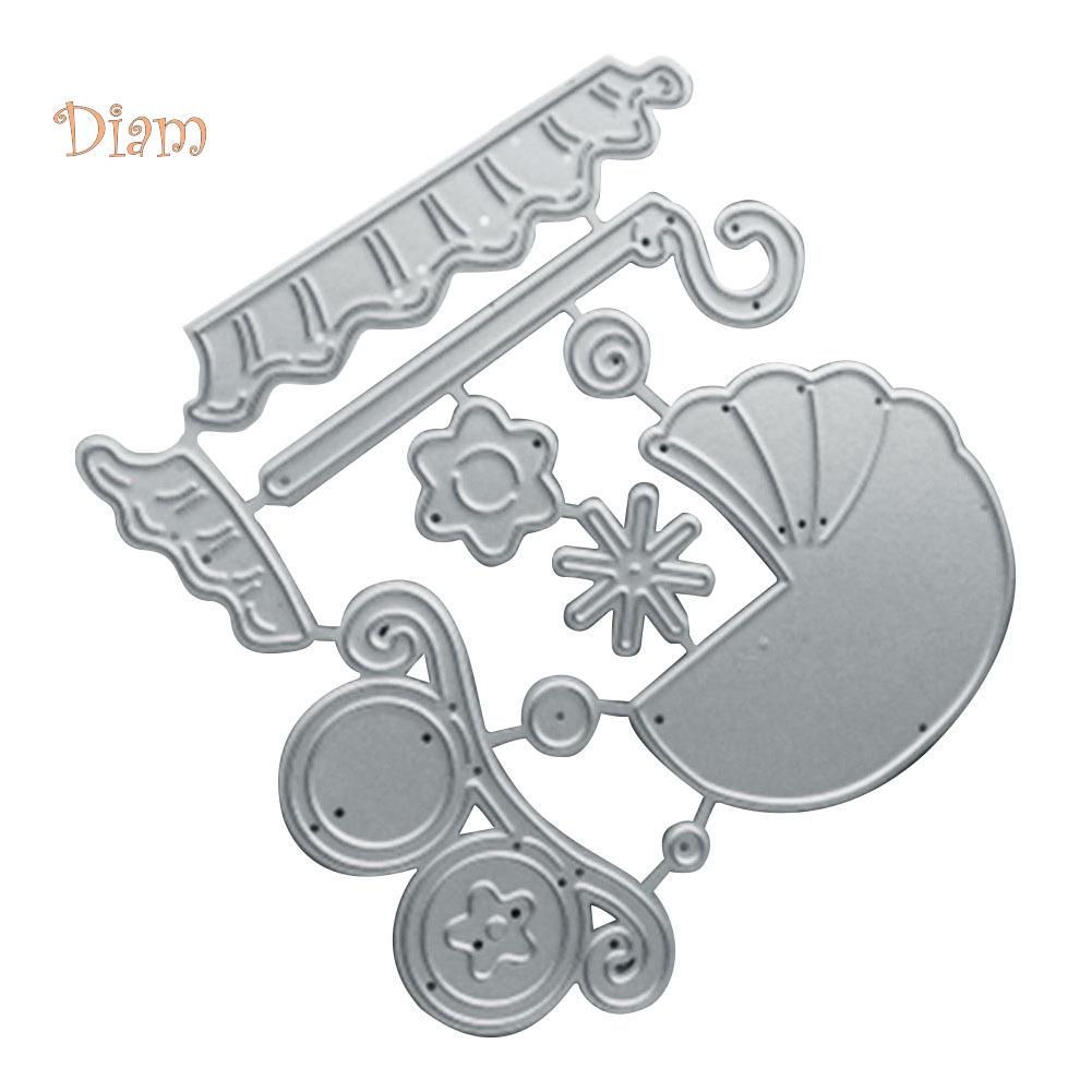 Buy Baby Stroller Cutting Dies DIY Scrapbook Emboss Paper Cards Craft ...