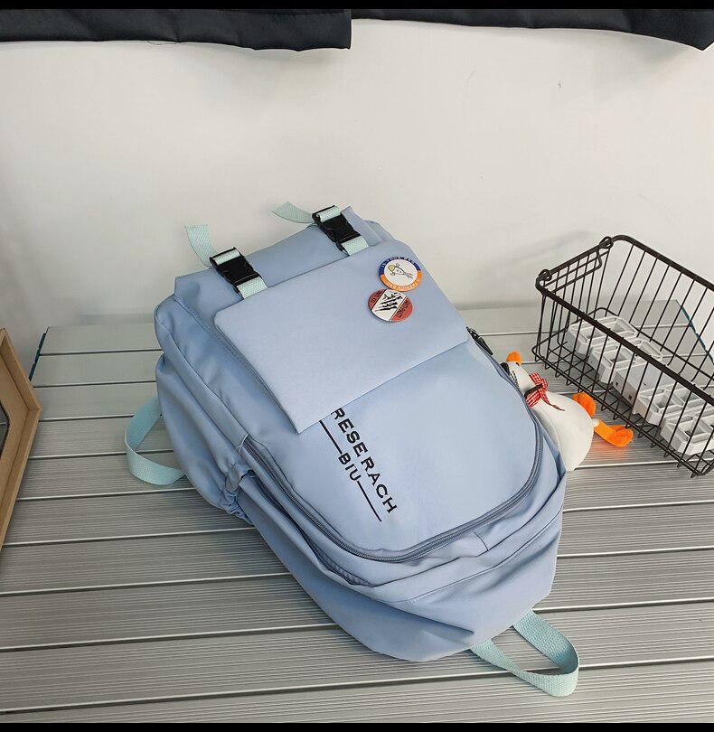 Buy Women Backpack Nylon Button Backpack for Men Laptop Bag College ...