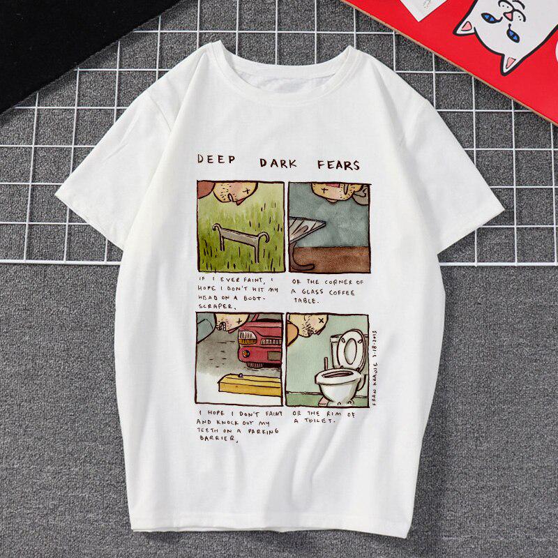 Buy Dark Fear Funny Comic T-shirt Harajuku Short Sleeve at affordable ...
