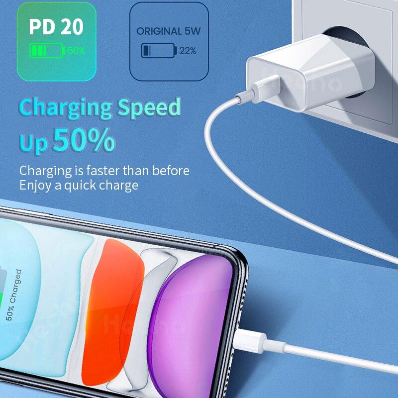 Buy 20W PD Charger Fast Charging For iphone 12 11 Pro MAX XS Type C ...