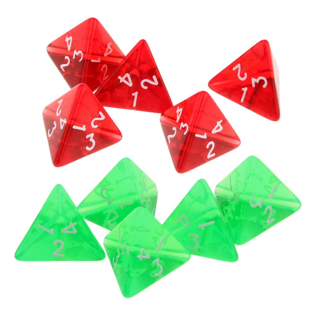 10 Pieces Gem MultiSided Dices Polyhedral Dice Set D4 D&D TRPG Cup ...