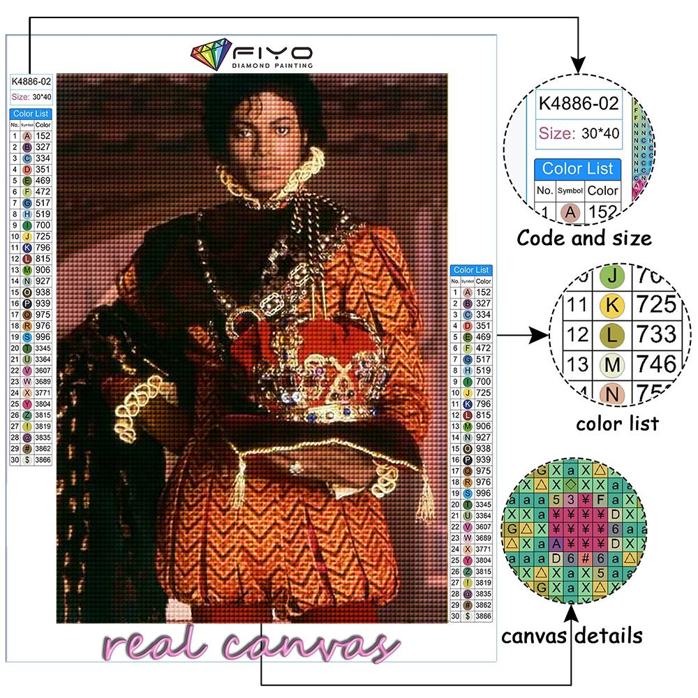 Buy Diamond Painting World Superstar Michael Jackson Diamond Mosaic ...
