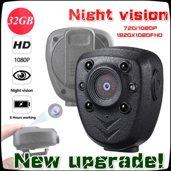 16G/32G Mini Body Camera 1080P Wearable Portable Security Camera Web ...