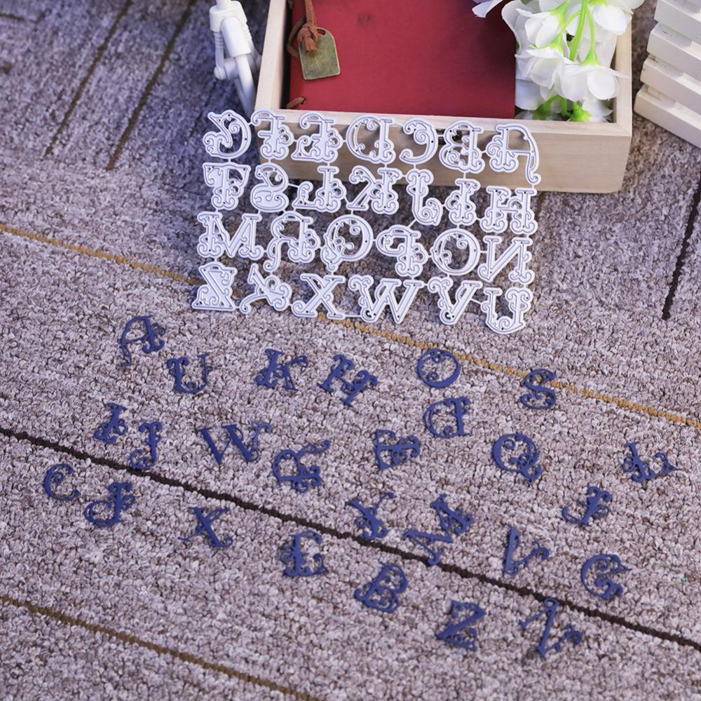 Buy Letter Metal Cutting Dies Alphabet Embossing Stencil For DIY ...