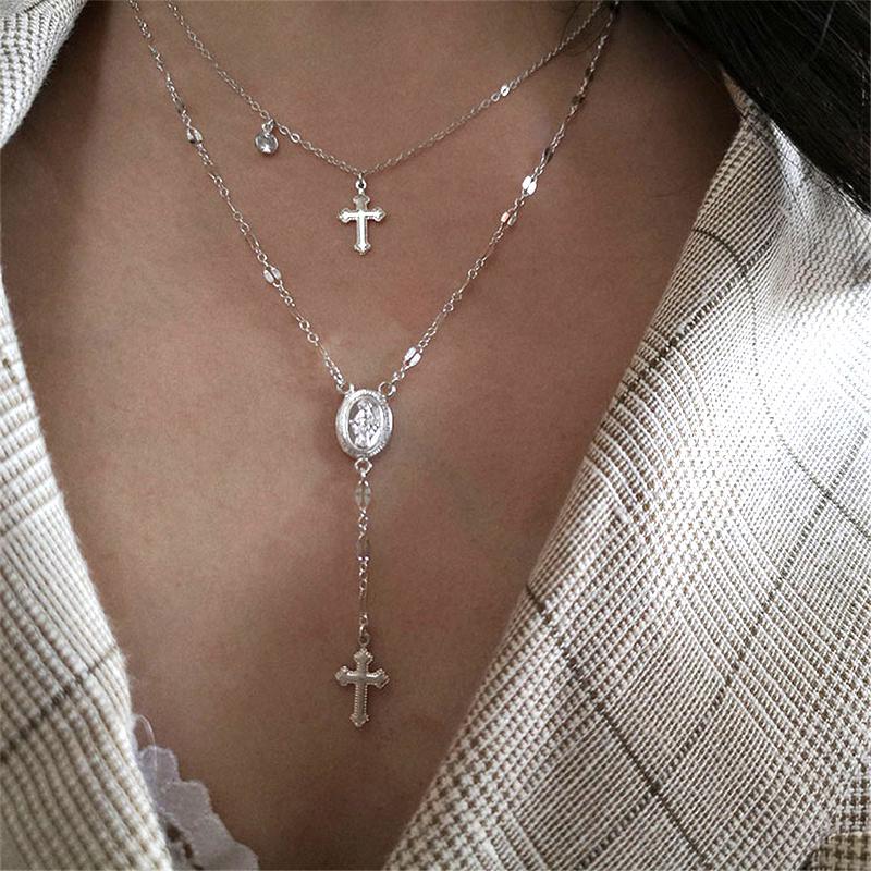 New Vintage Gold/silver Color Christian Cross Bohemia Religious Rosary ...