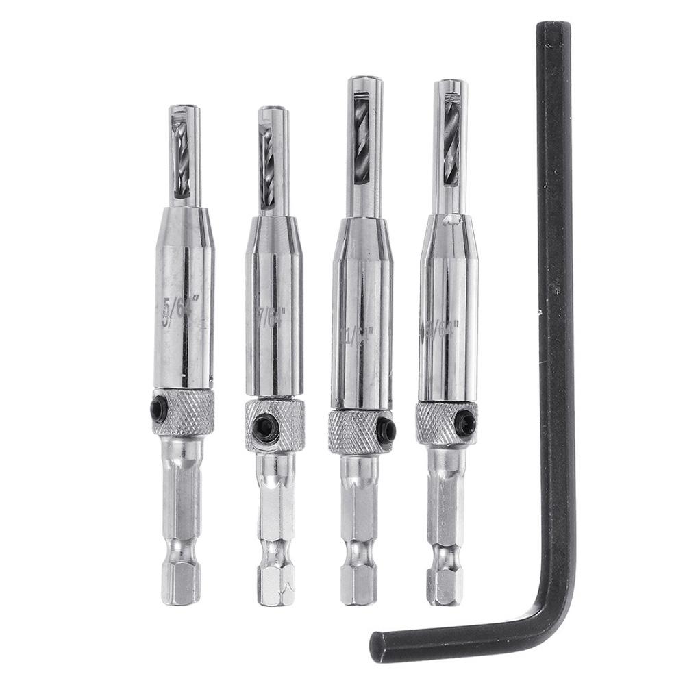 Buy 4Pcs Hss Self Centering Drill Bits Hinge Matkap Bit Door Cabinet 5/ ...